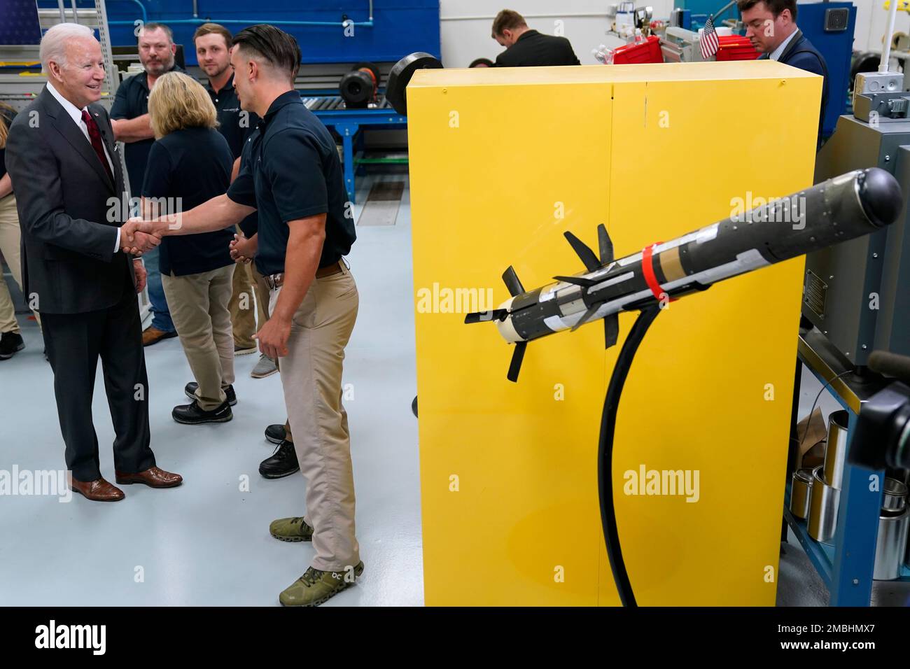President Joe Biden greets employees during tour of the Lockheed Martin ...