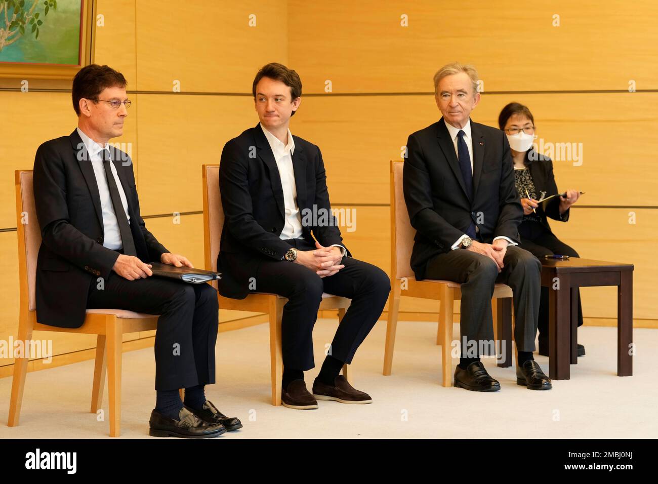 LVMH CEO Bernard Arnault, from right, his son and Tag Heuer CEO ...