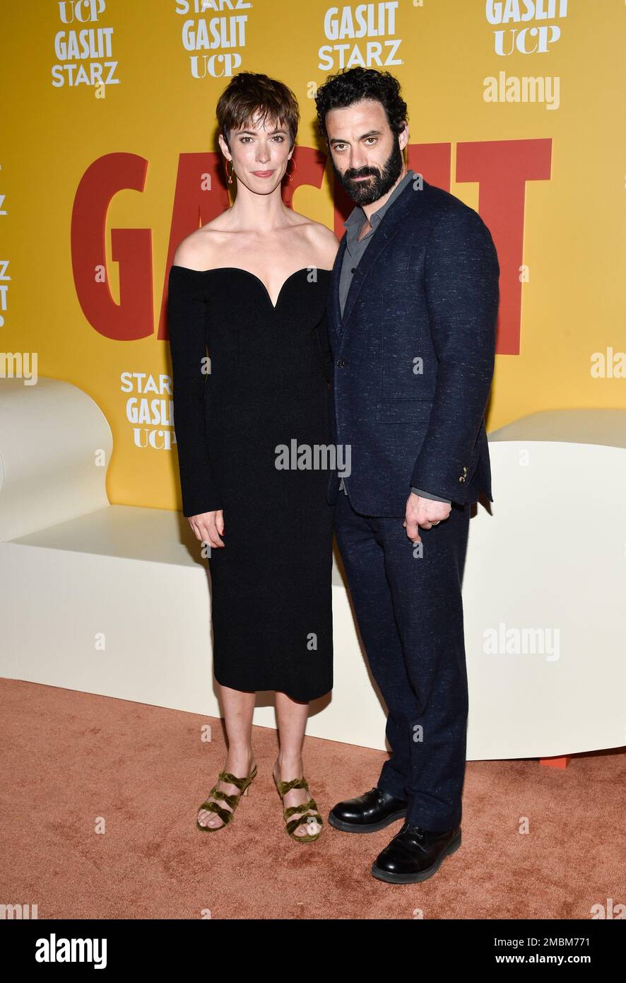 Actors Rebecca Hall, left, and husband Morgan Spector attend the ...