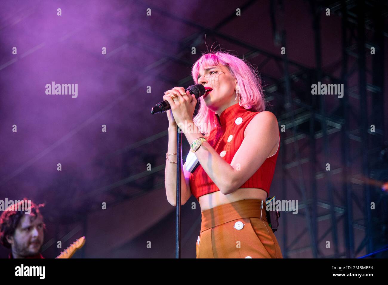 Flore Benguigui, of L'Imperatrice, performs at the Coachella Music ...