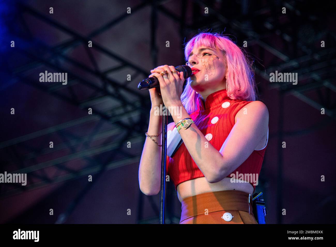 Flore Benguigui of L'Imperatrice performs at the Coachella Music & Arts ...