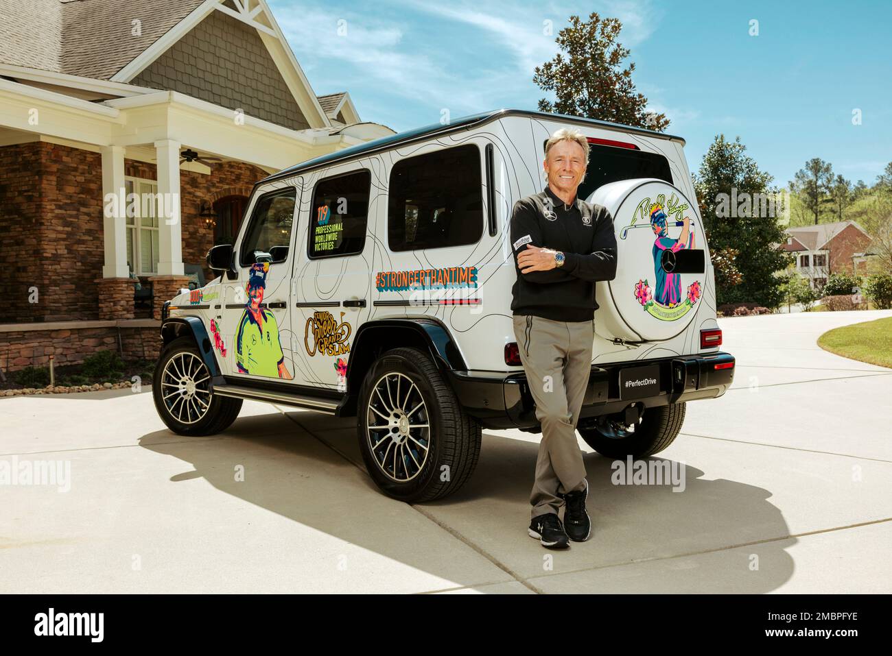 IMAGE DISTRIBUTED FOR MERCEDES - Golfer Bernhard Langer poses by a ...