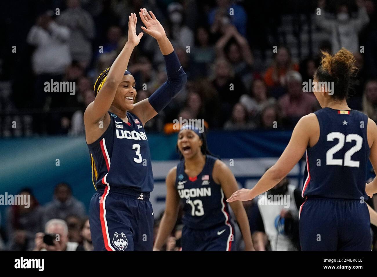 UConn's Aaliyah Edwards, Christyn Williams and Evina Westbrook ...