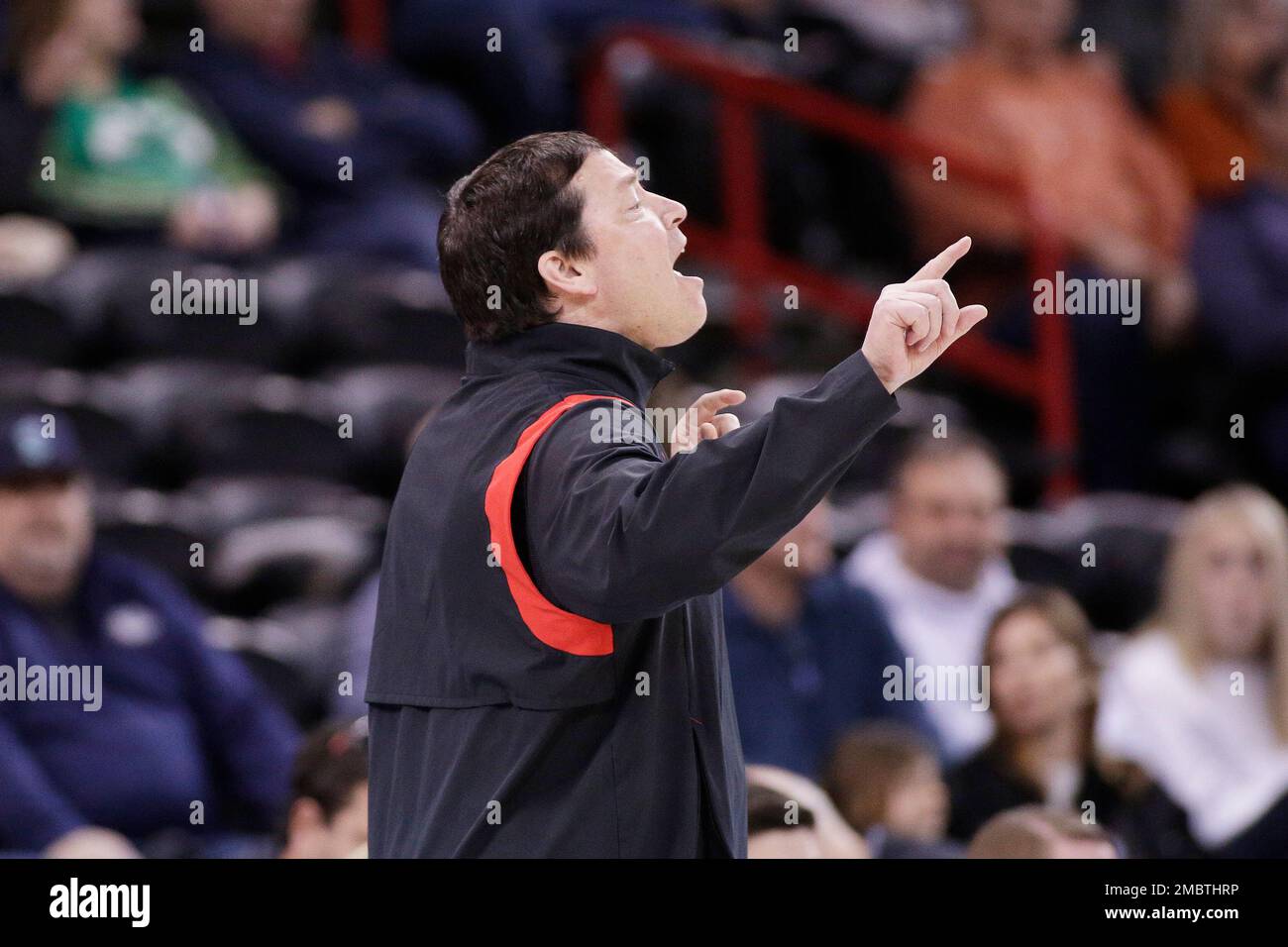 Ohio State head coach Kevin McGuff directs his team during a college ...
