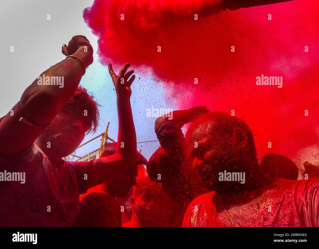 People celebrate Holi, the Hindu festival of colors, in Gauhati, India ...
