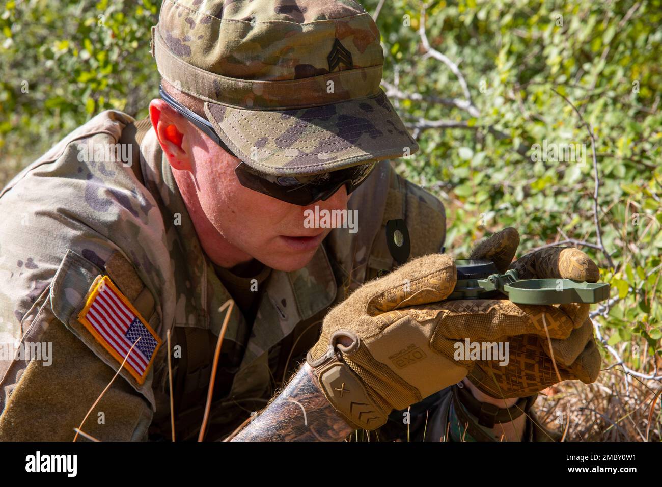 USA Army Sergeant Nicholas Murphy, ein Soldat mit 1-6 Infanterie-Bataillon, 2. Brigade-Kampfteam ...