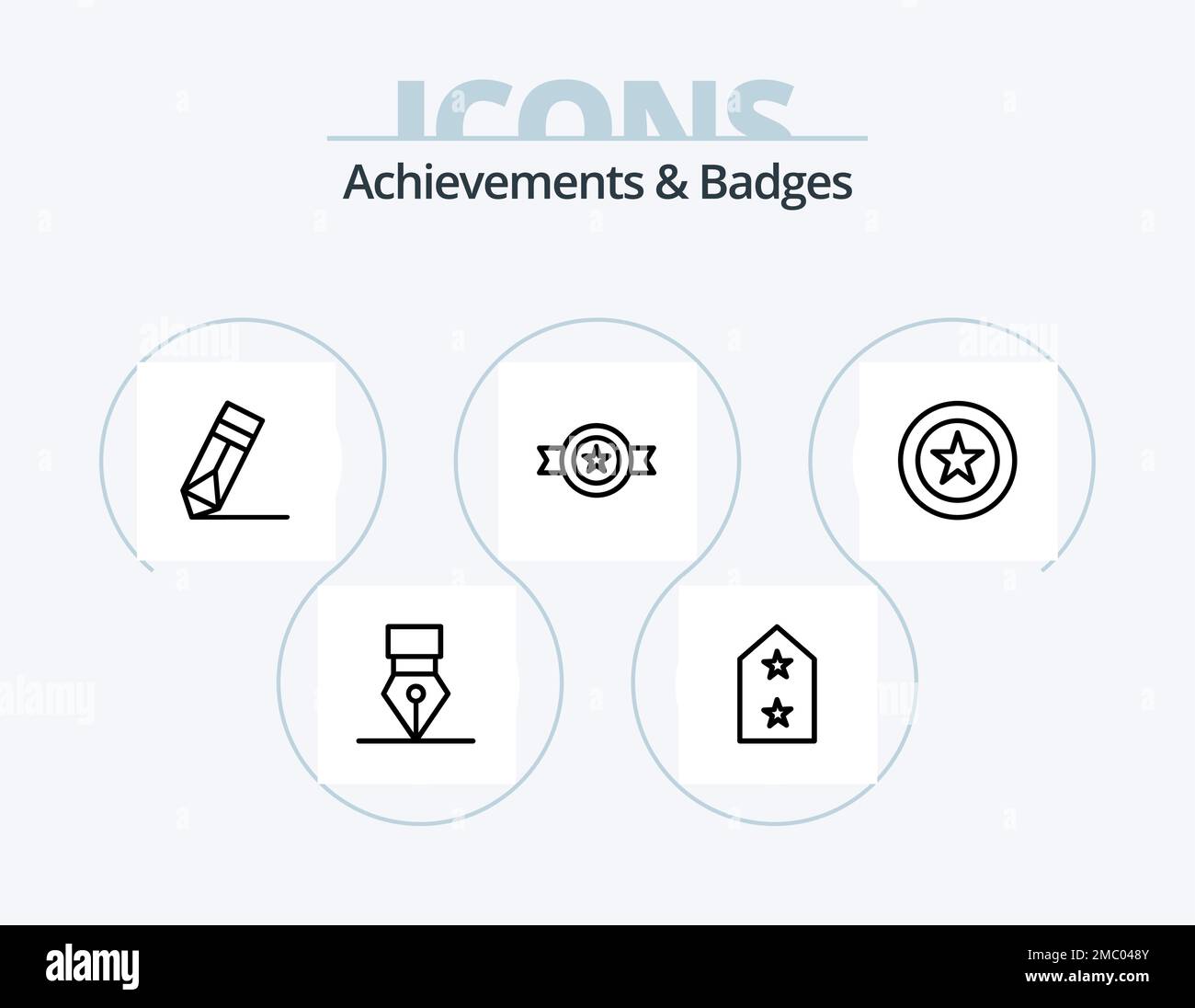 Erfolge und Abzeichen Reihe Icon Pack 5 Icon Design. Die Armee ...