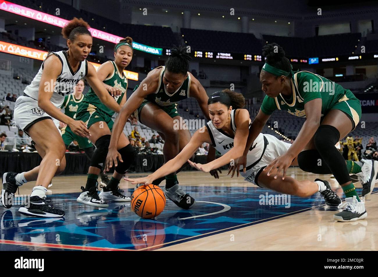 Central Florida forward Destiny Thomas, from left, South Florida ...