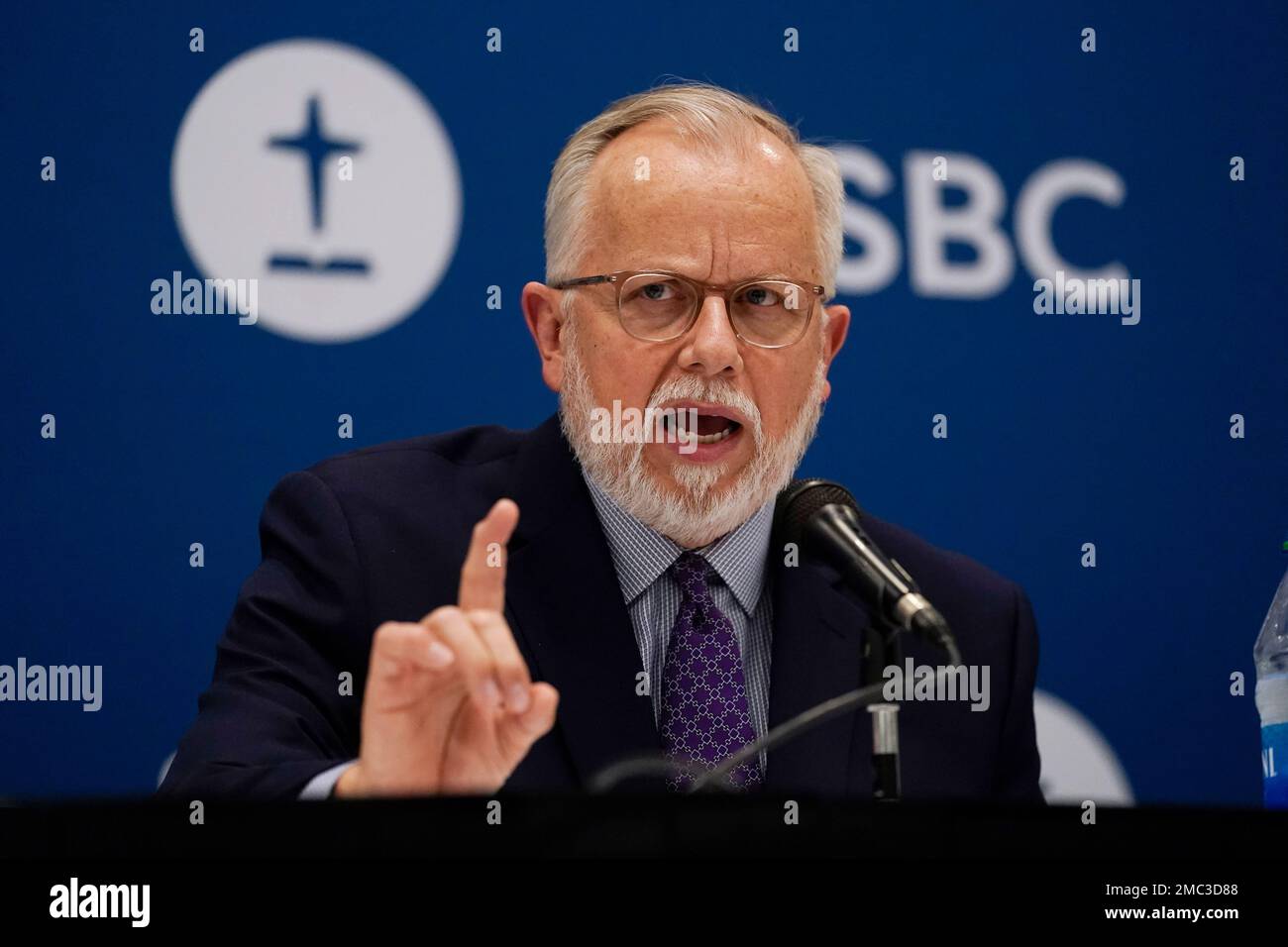 FILE - Pastor Ed Litton, of Saraland, Ala., answers questions after ...