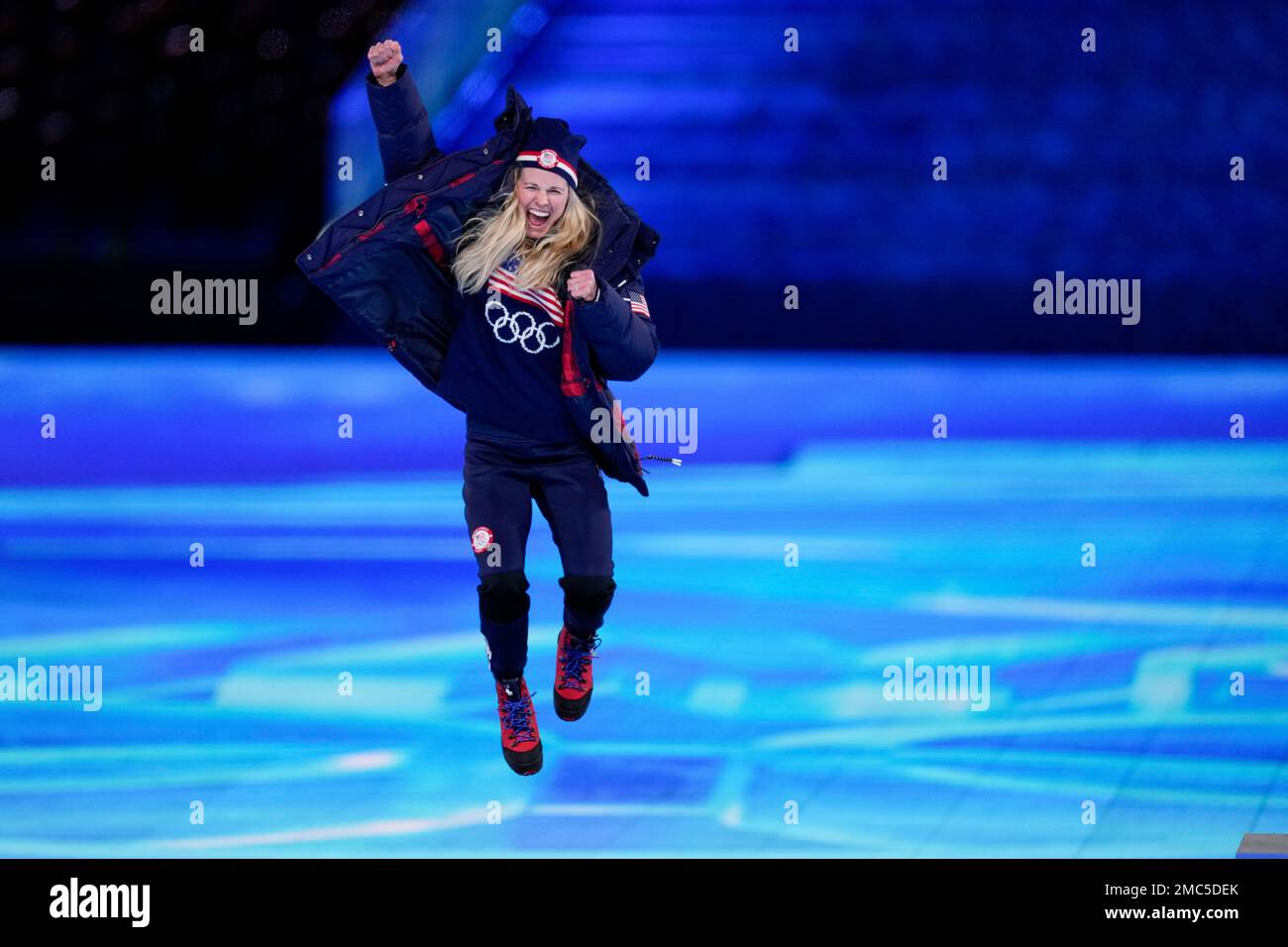 Silver medalist Jessie Diggins, of the United States, poses during the ...