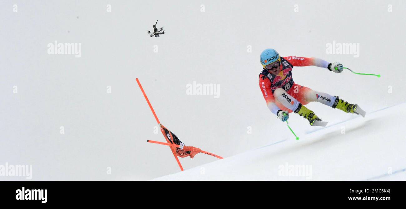 21. Januar 2023, Österreich, Kitzbühel: Schweizer Skifahrer Stefan ...