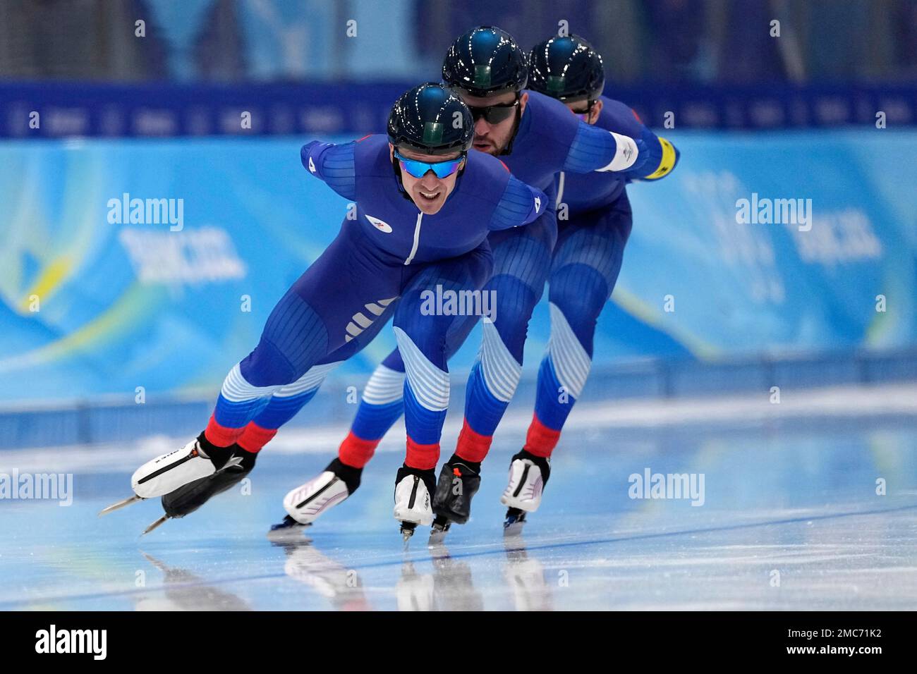 Team Russian Olympic Committee, led by Ruslan Zakharov, with Daniil ...