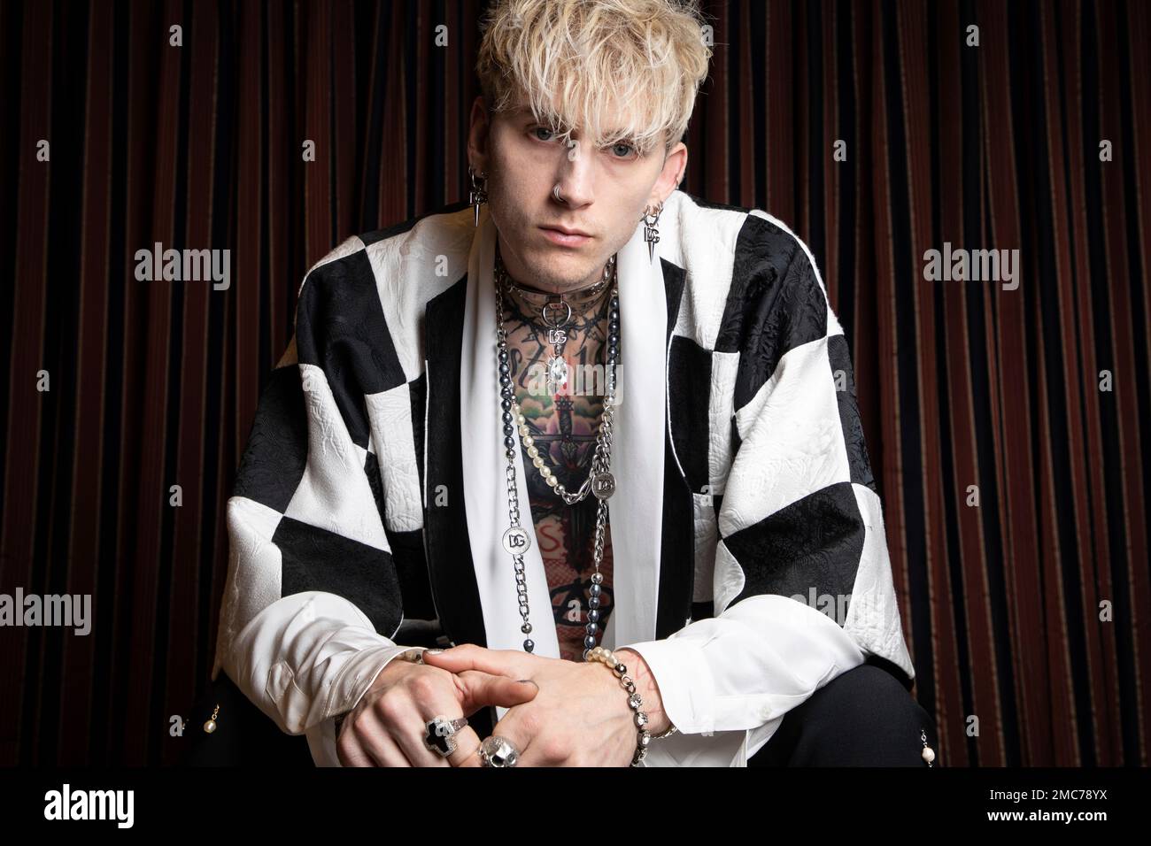 Colson Baker, also known as Machine Gun Kelly, poses for portrait ...