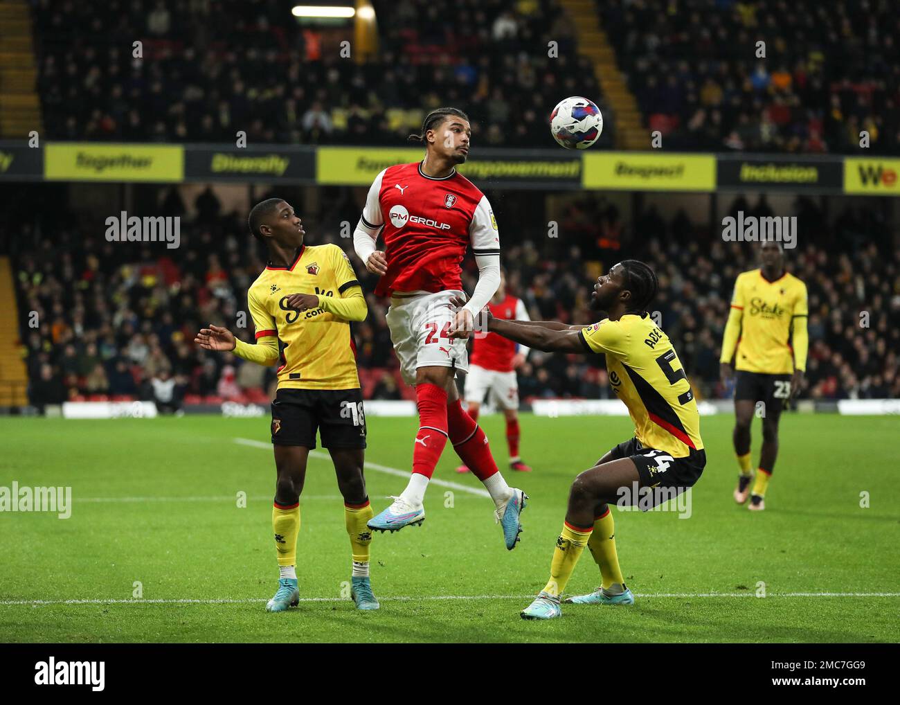 21. Januar 2023: Vicarage Road, Watford, Hertfordshire, England; EFL ...