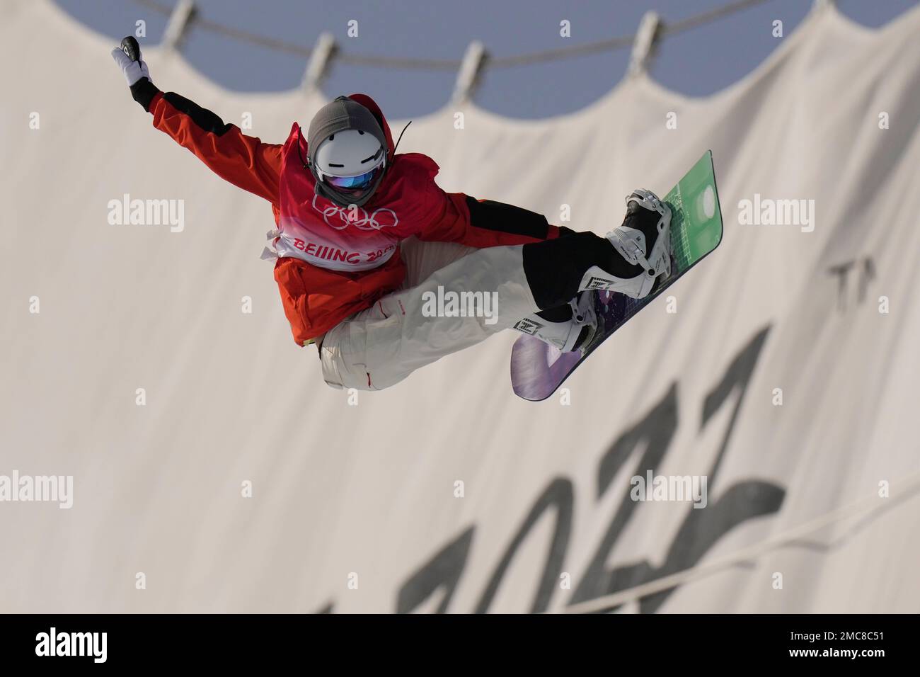 Germany's Andre Hoeflich competes during the men's halfpipe finals at ...