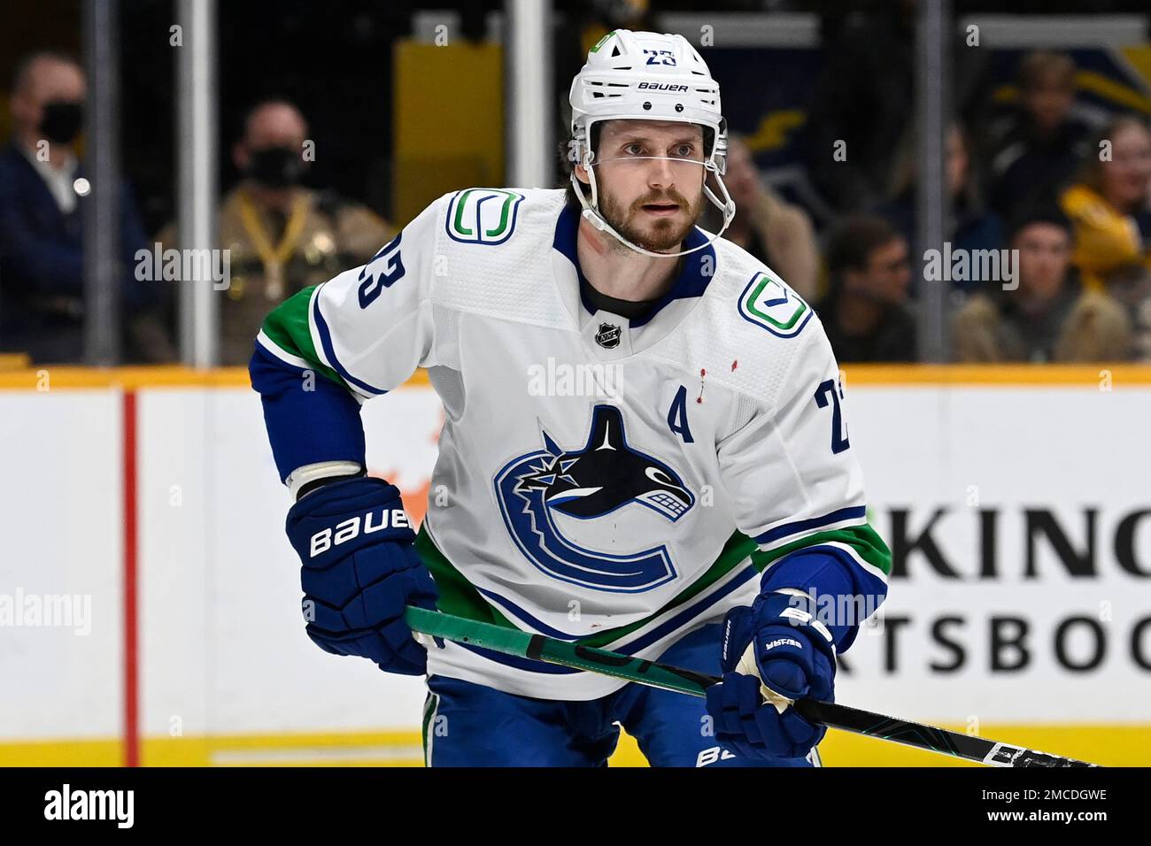 Vancouver Canucks defenseman Oliver Ekman-Larsson (23) plays against ...