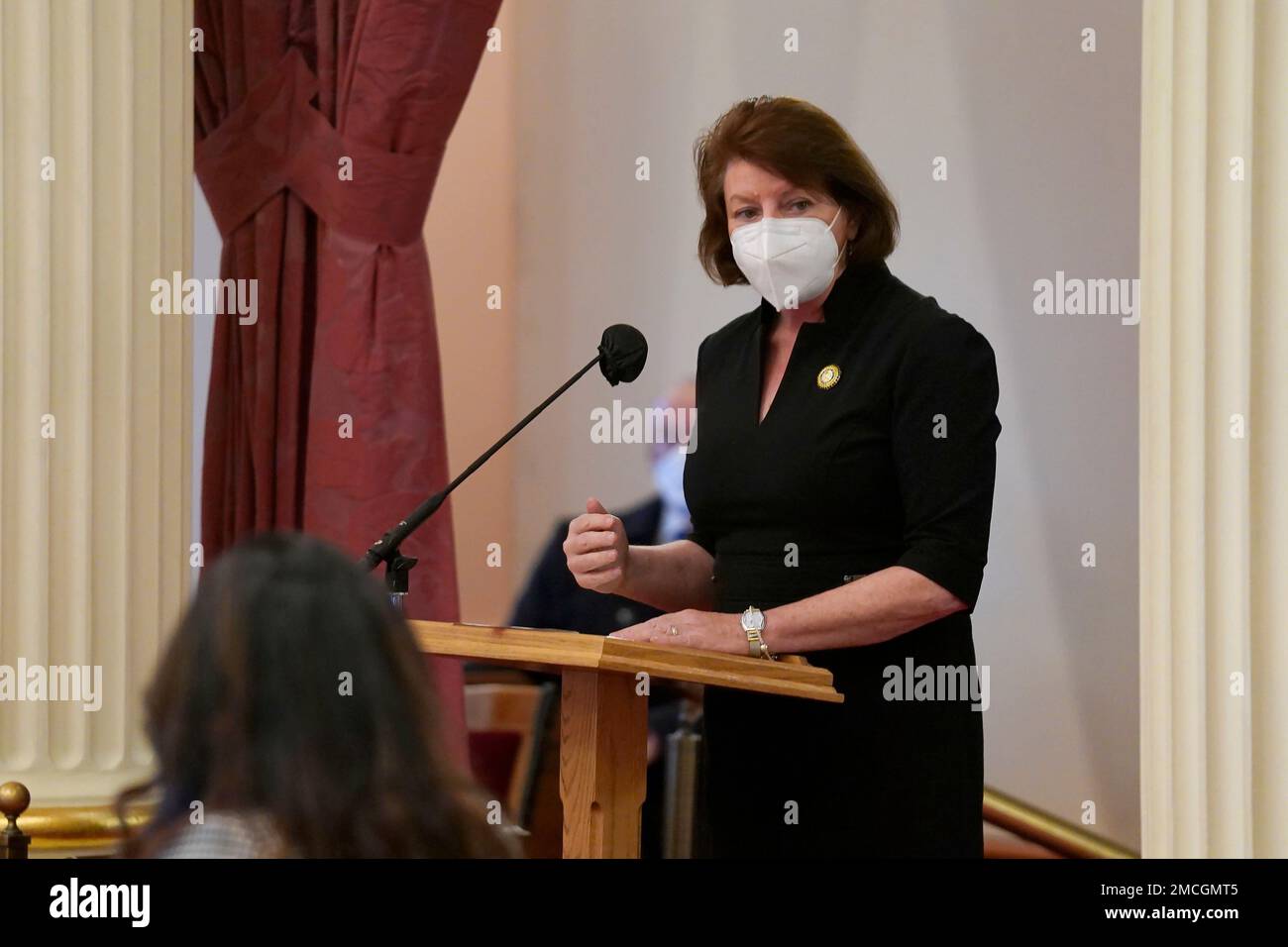 State Senate President Pro Tem Toni Atkins, of San Diego, addresses ...