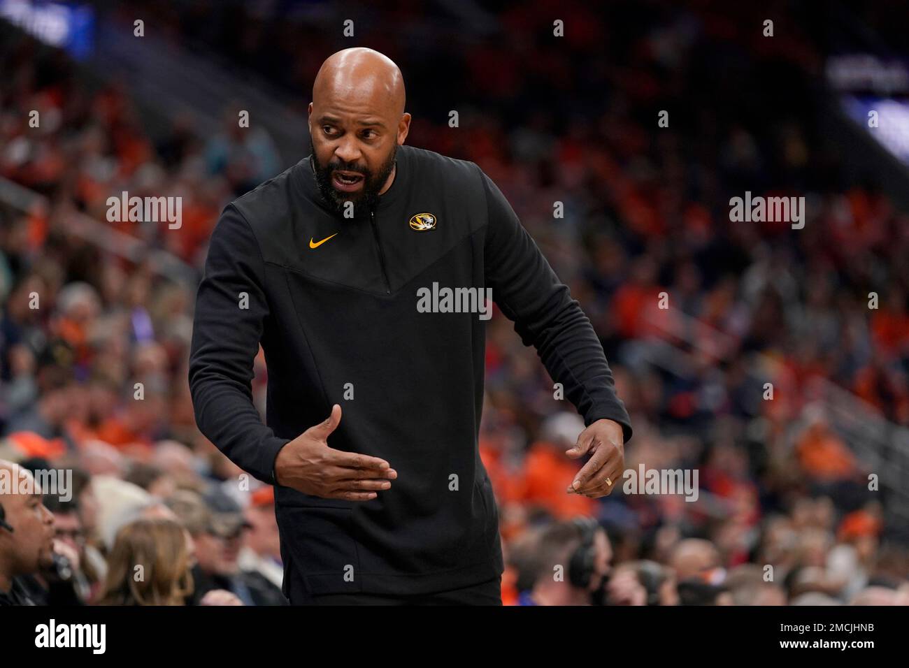 Missouri head coach Cuonzo Martin is seen on the sidelines during the ...