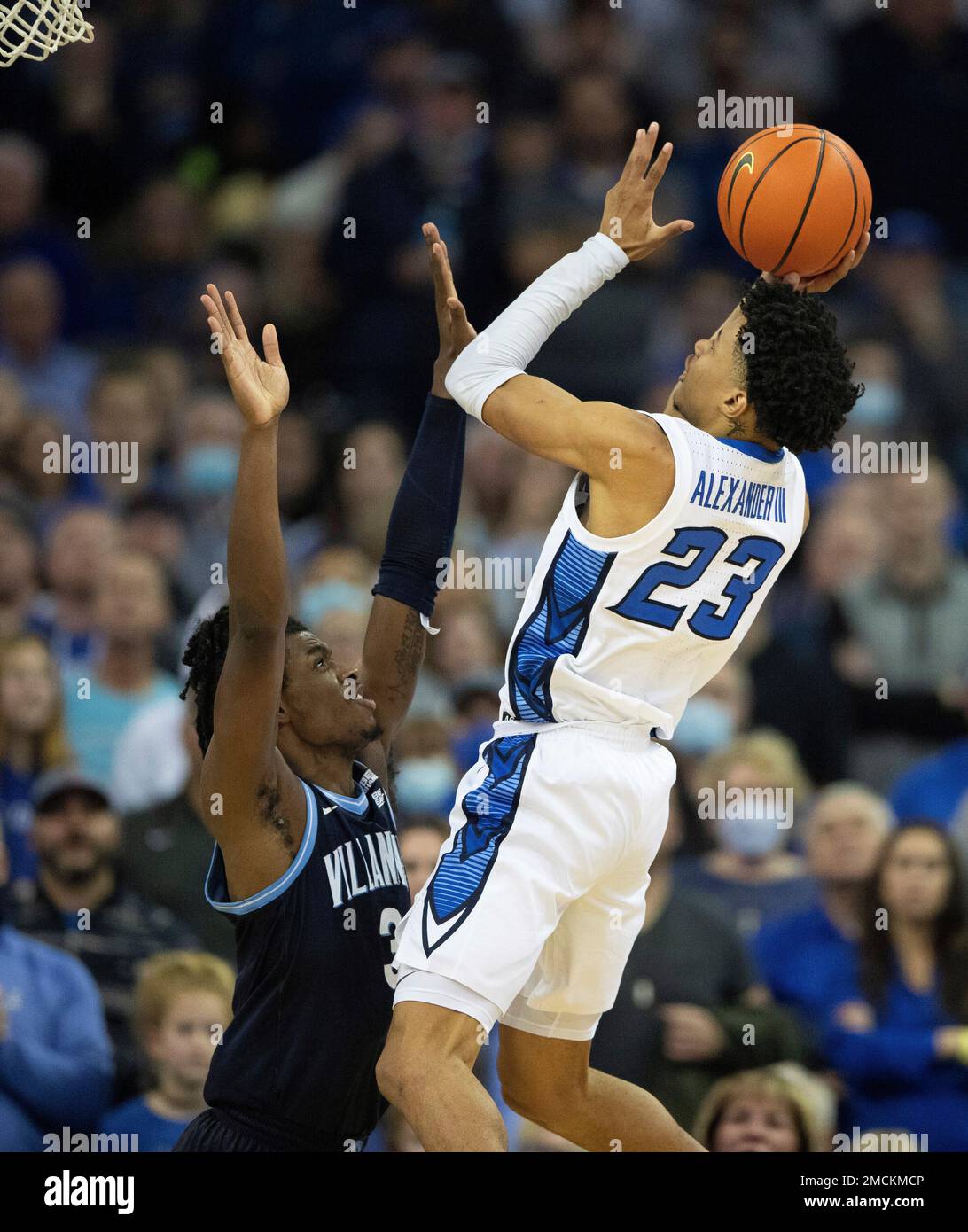 Creighton's Trey Alexander (23) shoots against Villanova's Brandon ...