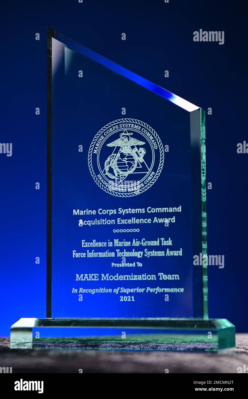 EIN US-AMERIKANISCHER Marine Corps Systems Command Award im Naval ...