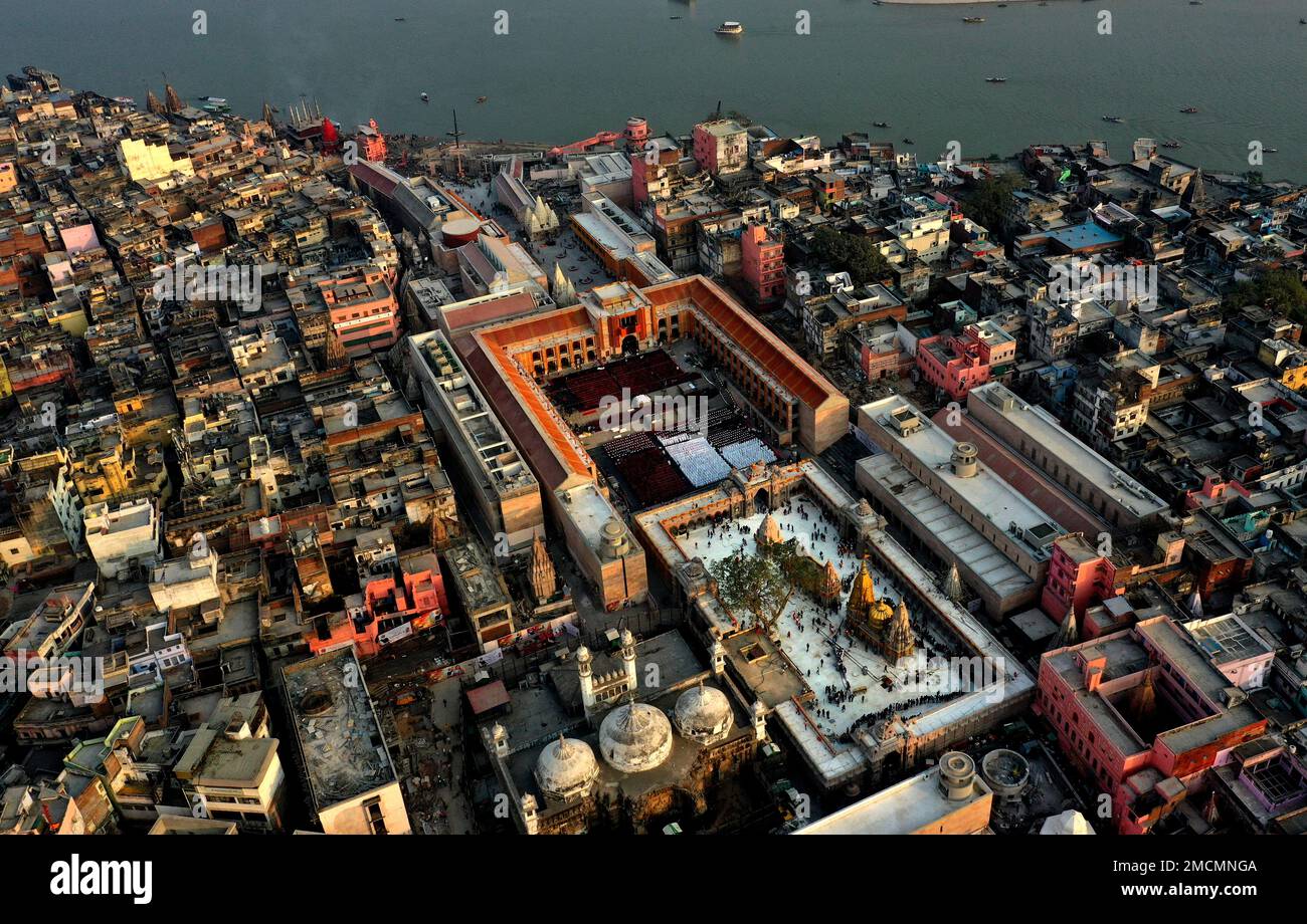 A bird's eye view of the newly constructed structures of Kashi ...