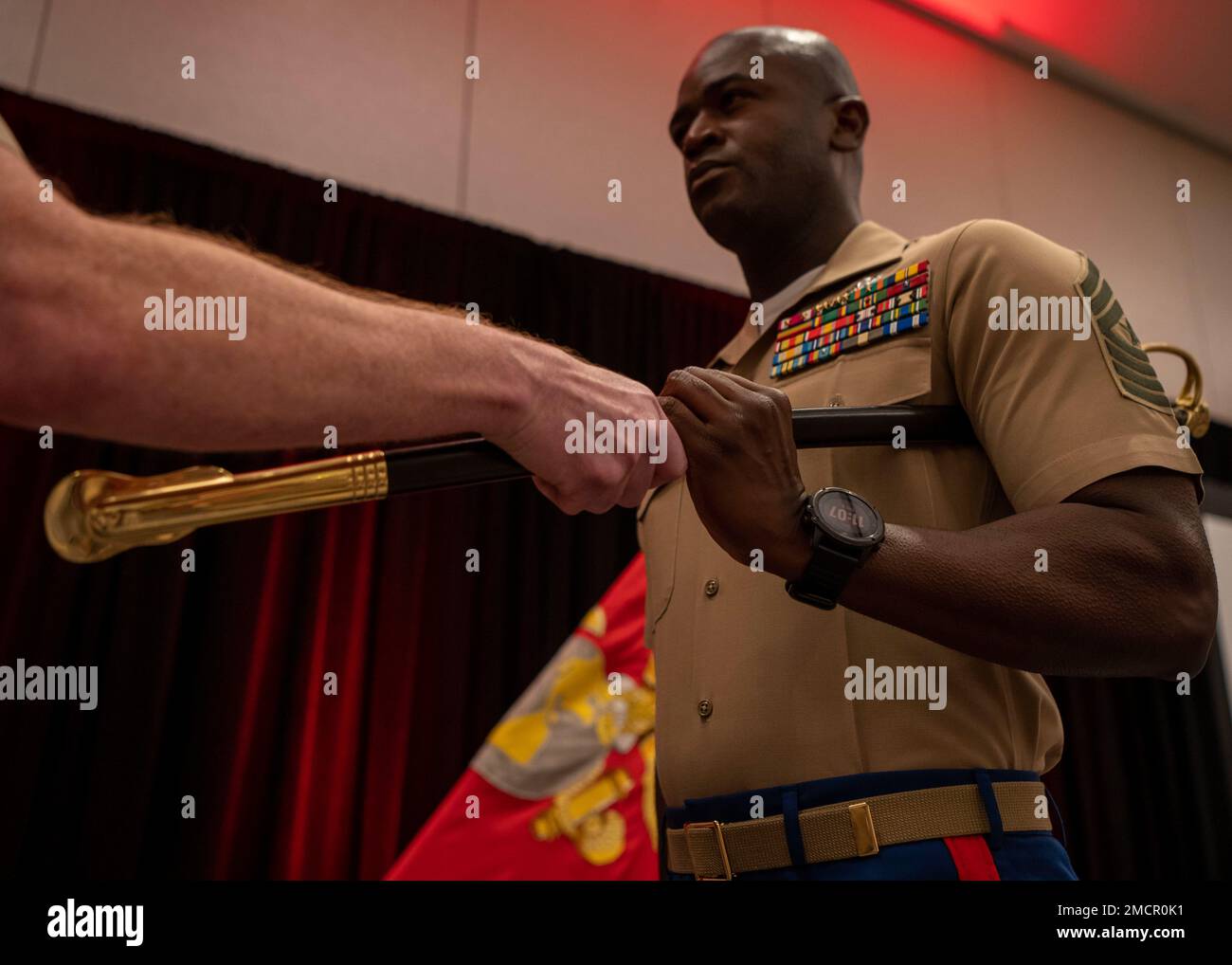 USA Marinekorps Sergeant Major Delwin Ellington, eingehender Sergeant ...