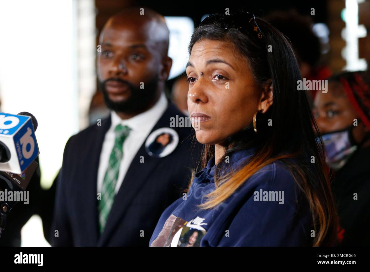 Tamala Payne, mother of Casey Goodson Jr., answers questions during a ...