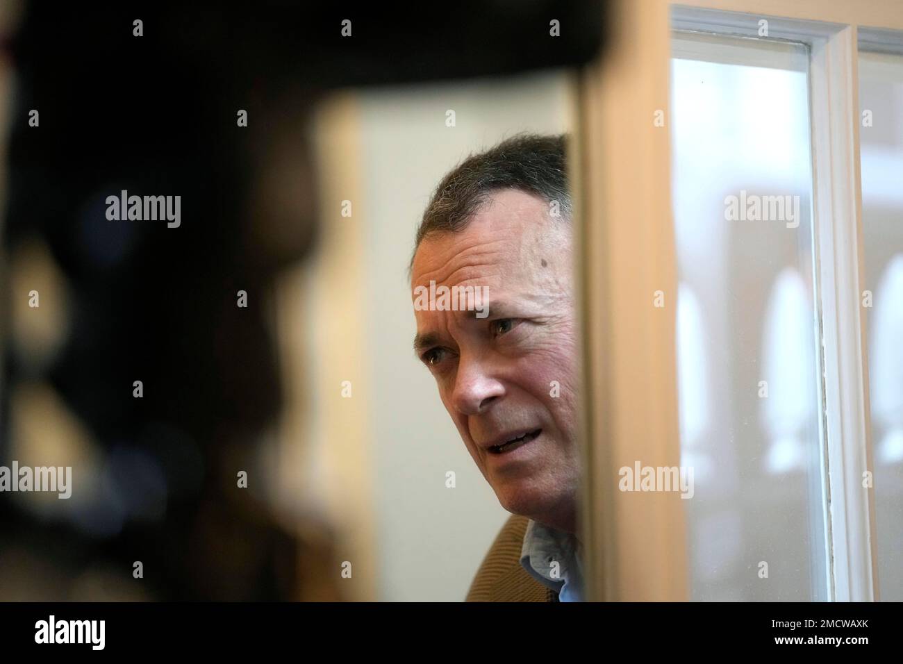 Businessman Ian Maxwell, brother of Ghislaine Maxwell speaks, during an ...