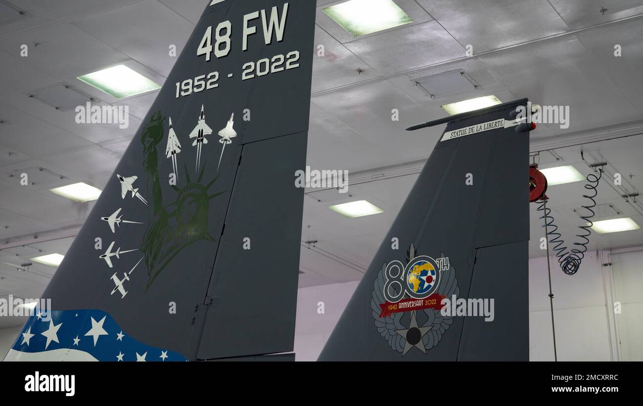 EIN US-AMERIKANISCHER Air Force F-15E Strike Eagle, der dem 48. Fighter ...