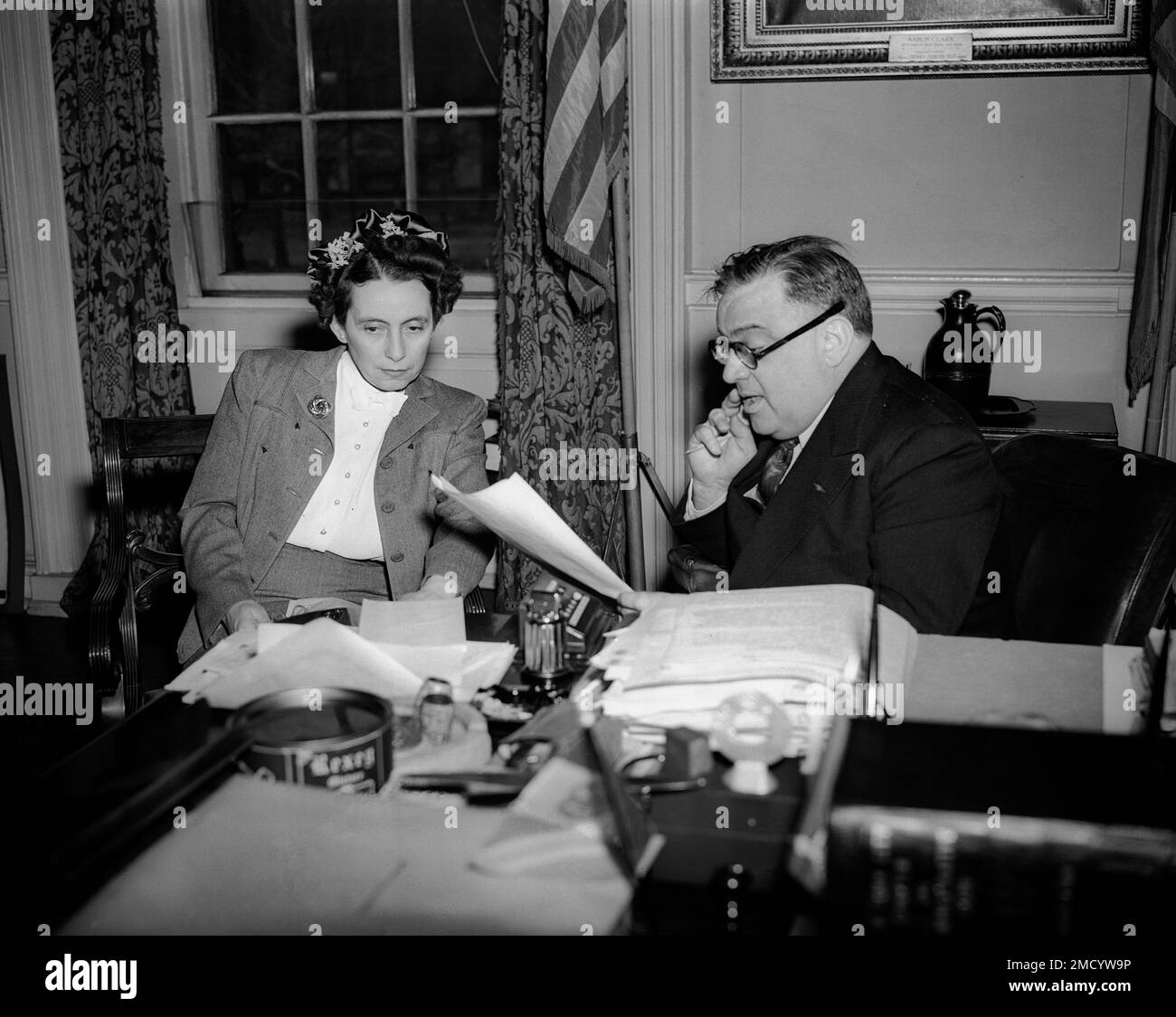 Anna M. Rosenberg, left, regional WMC director, and New York City Mayor ...