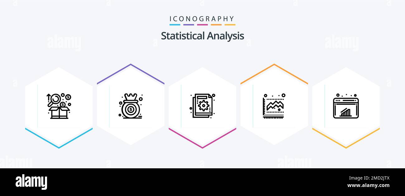 Statistical Analysis 25 Line Symbolpaket einschließlich Wachstum ...