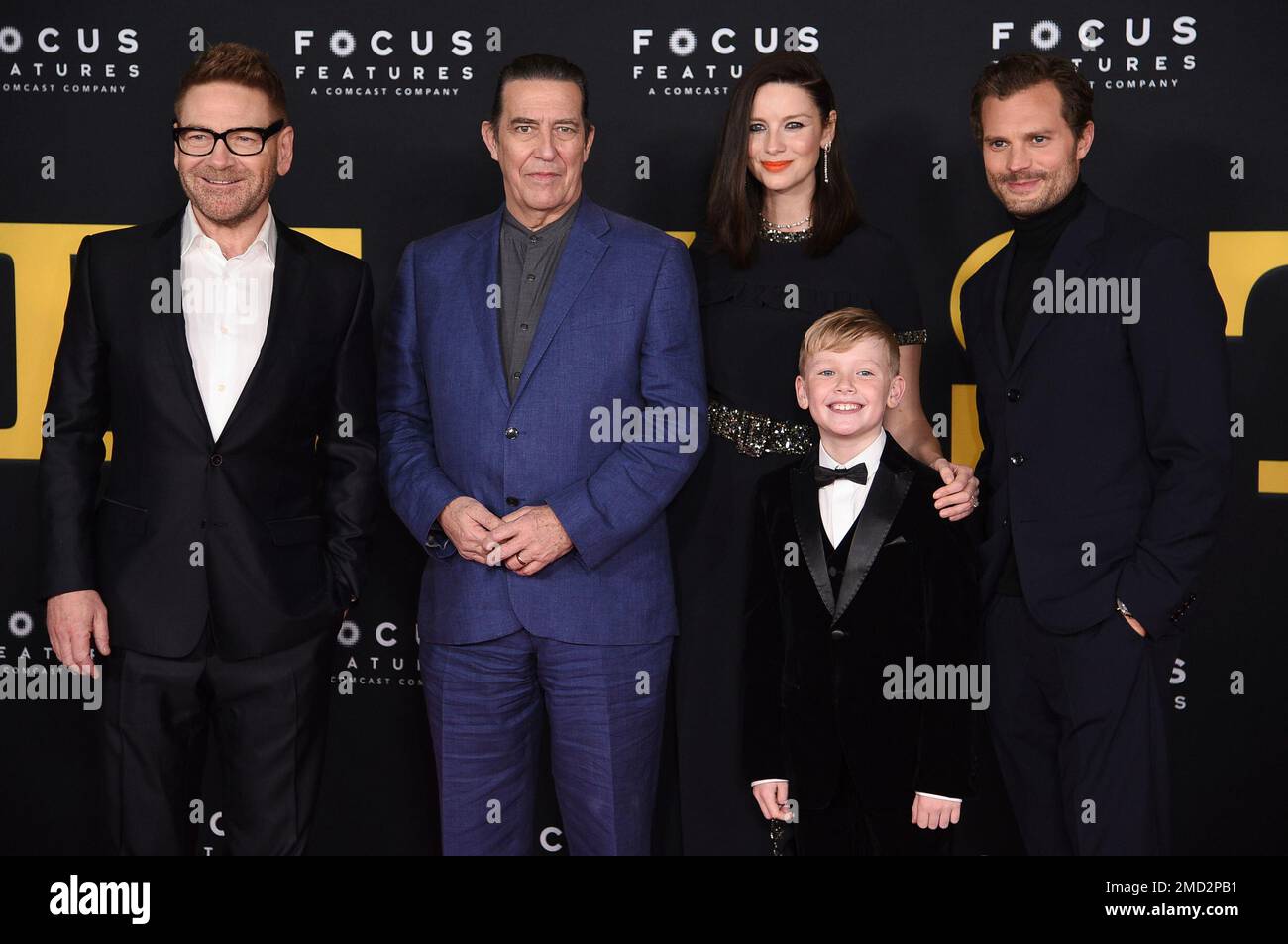 Kenneth Branagh, from left, Ciaran Hinds, Caitriona Balfe, Jude Hill ...
