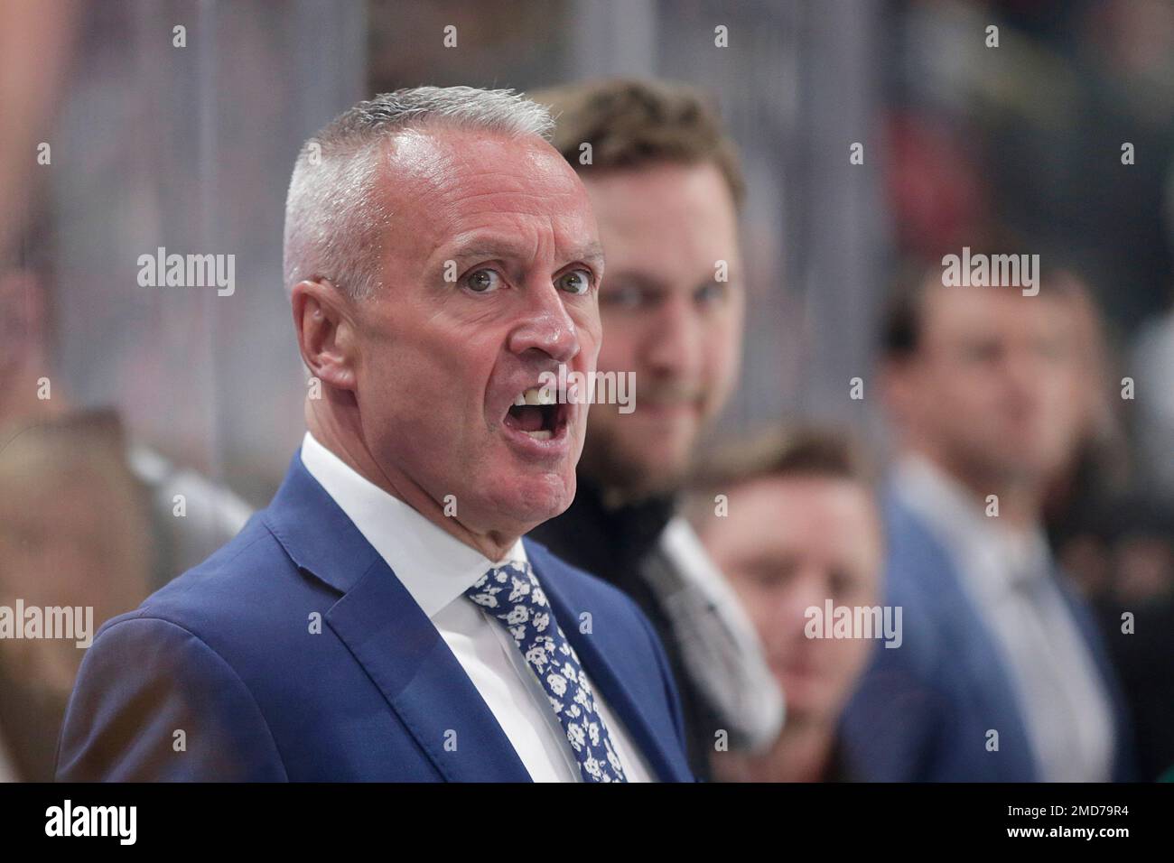 Minnesota Wild head coach Dean Evason directs his team in the second ...