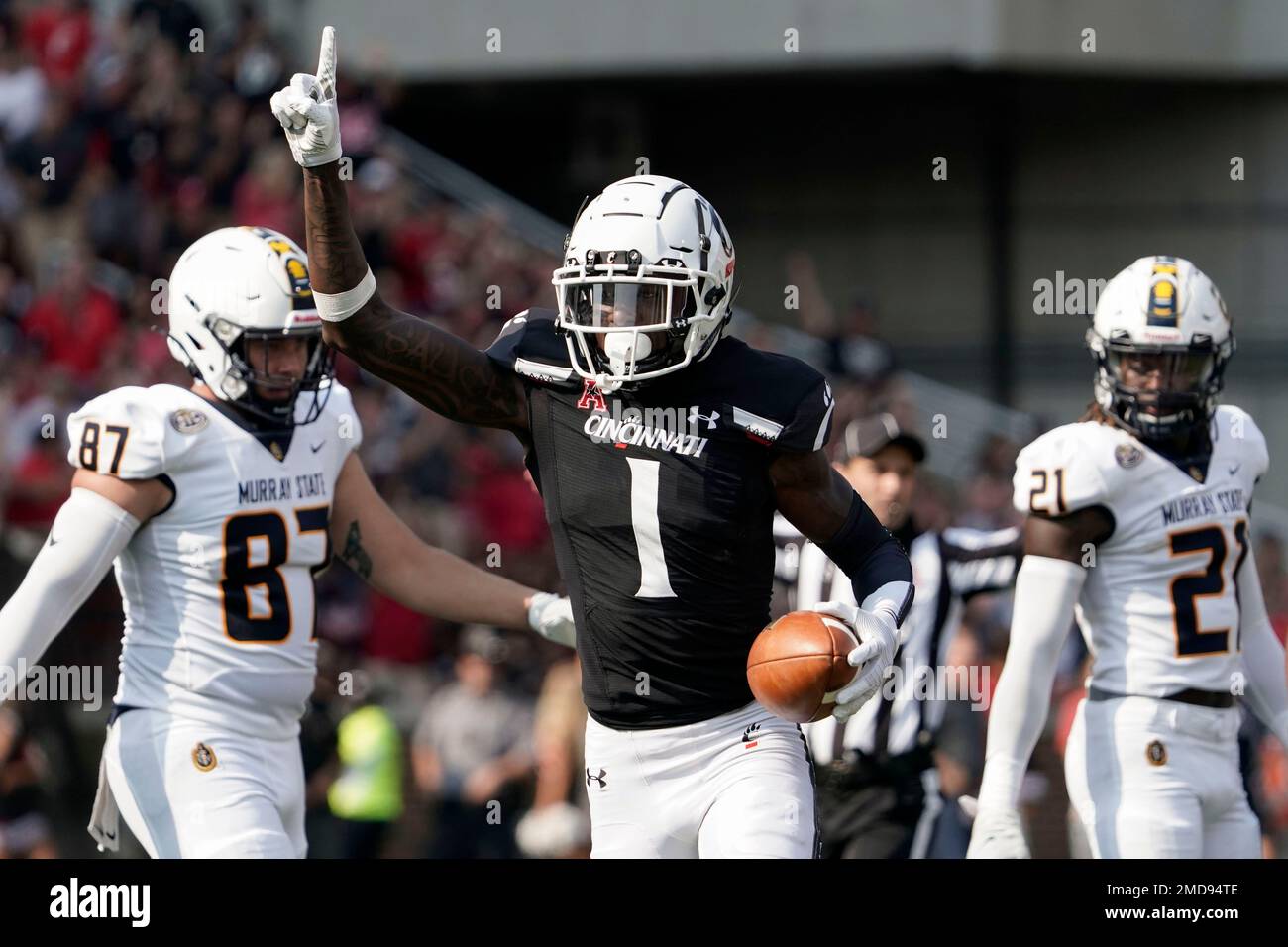 FILE - Cincinnati cornerback Ahmad Gardner (1) reacts after ...
