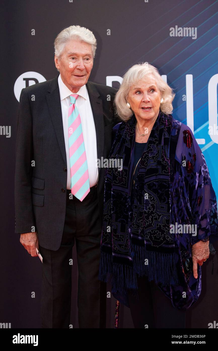 Timothy Carlton and Wanda Ventham pose for photographers upon arrival ...