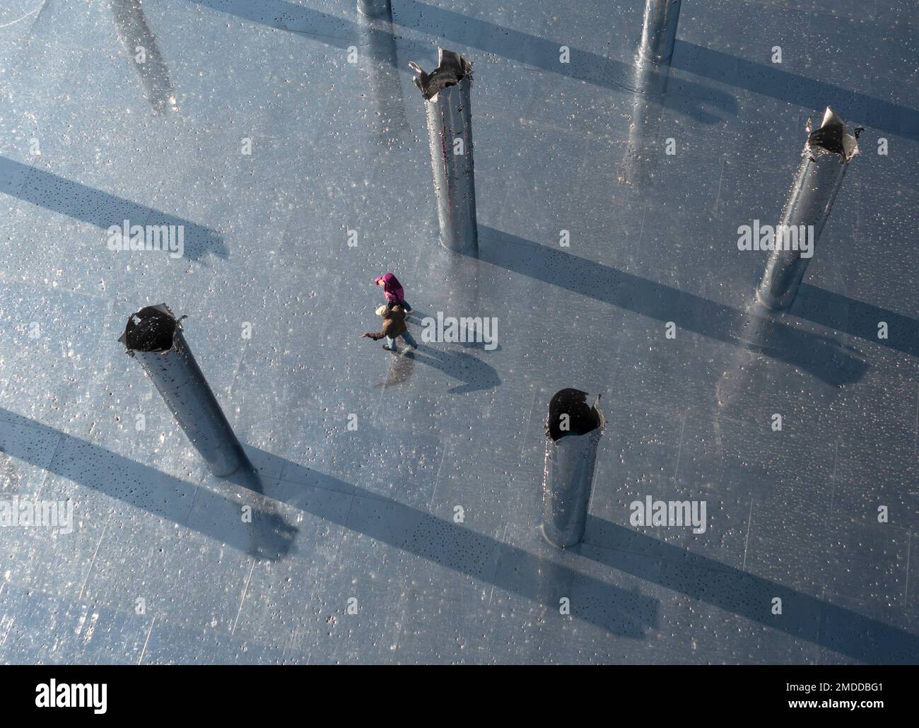 People watch an art installation commemorating victims of the 1941 Babi ...