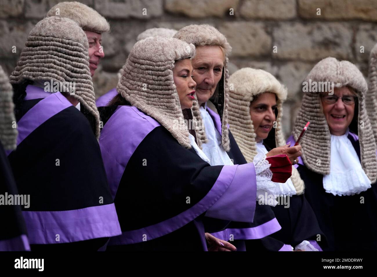Judges gather and take selfies before a Service at Westminster Abbey ...