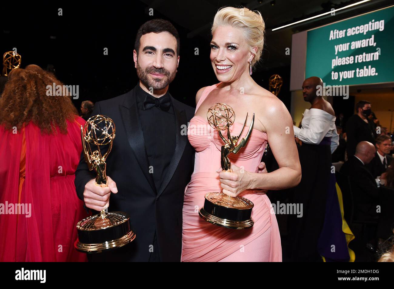 Brett Goldstein Left And Hannah Waddingham Winners Of The Awards For