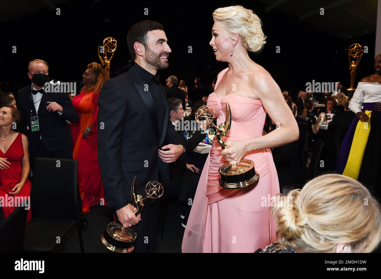 Brett Goldstein Left And Hannah Waddingham Winners Of The Awards For