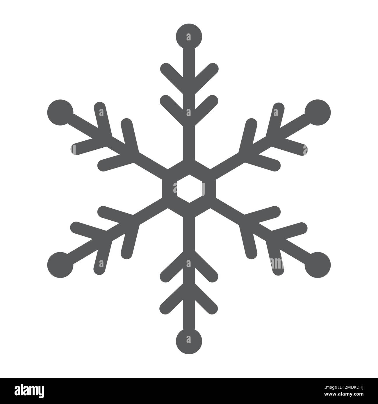 Schneeflocke-Glyphe-Symbol, Schnee und Winter, Frostzeichen ...