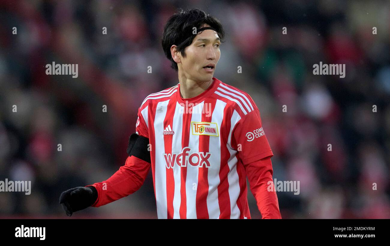 Union's Genki Haraguchi during the German Bundesliga soccer match ...