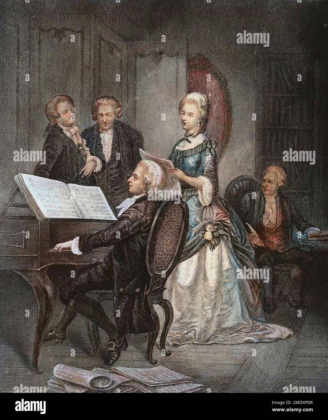 Wolfang Amadeus Mozart au Piano (1756-1791) avec Caterina (Katharina ...