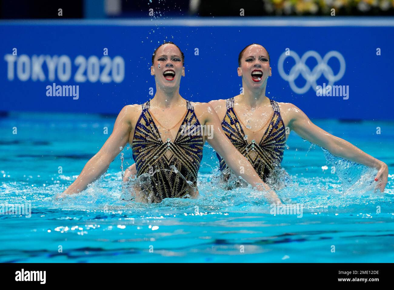 Bregje De Brouwer and Noortje De Brouwer of the Netherlands compete in ...