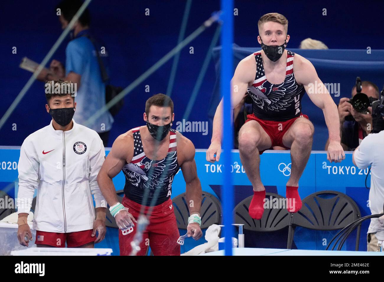 Gymnasts from the United States, from left, Yul Moldauer, Samuel ...