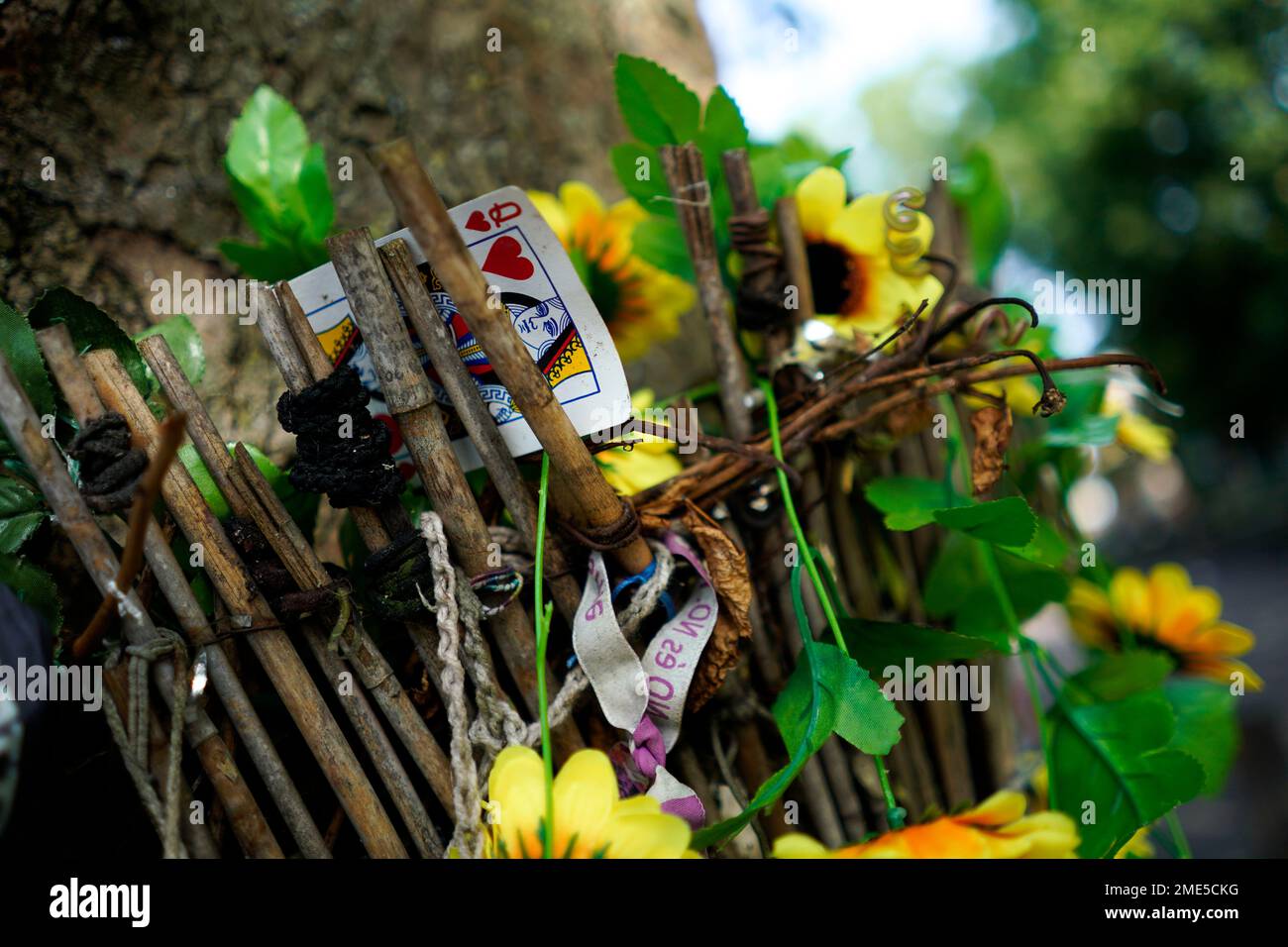 Flowers and messages left near the former home of Amy Winehouse, in ...