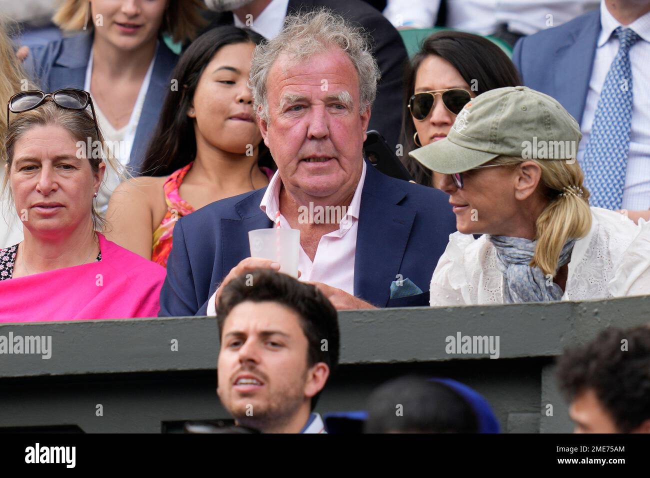British TV motoring presenter Jeremy Clarkson watches the men's singles ...