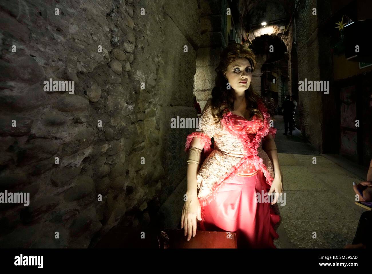 Singer and actress Marina Rebeka stands in the backstage prior to ...