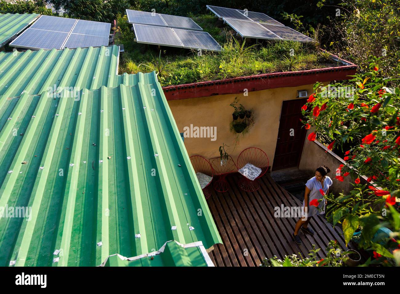 Colombian Bibiana Angel Gonzalez walks on the balcony of the Estrela da ...