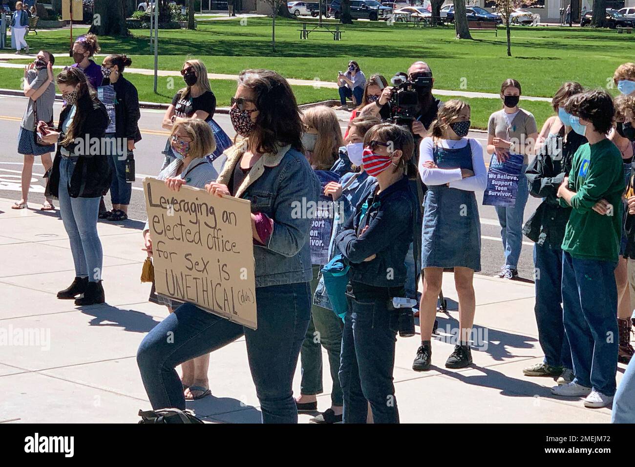 Supporters of a 19-year-old legislative intern who reported she was ...
