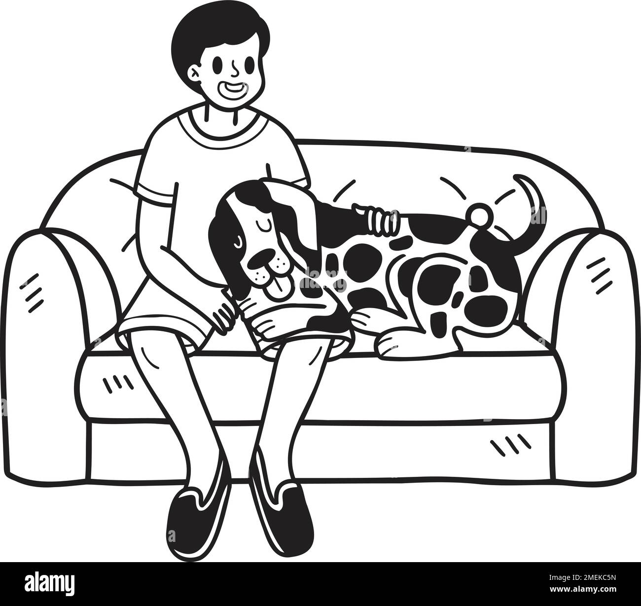 Hand streicheln hund Stock-Vektorgrafiken kaufen - Alamy